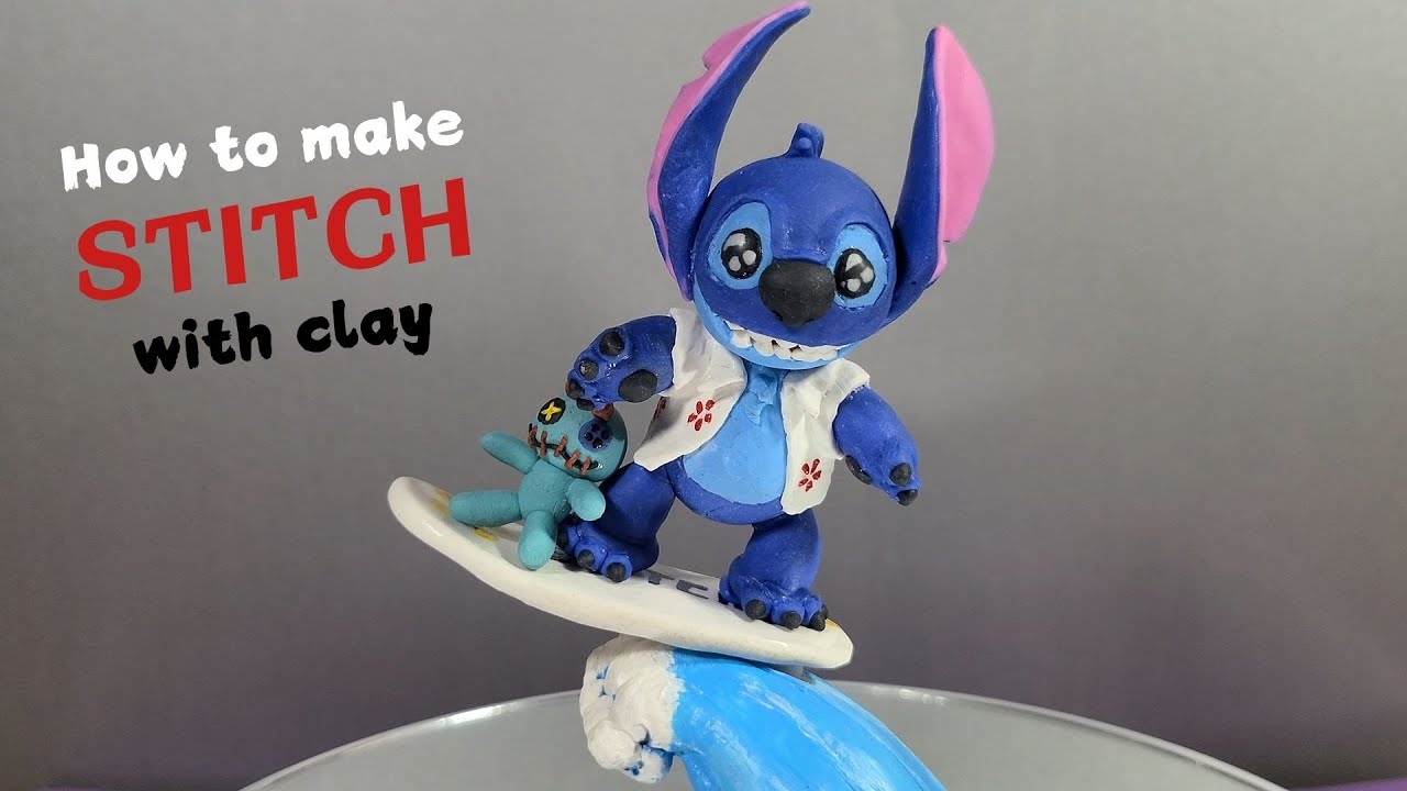 How to make Stitch with clay - YouTube