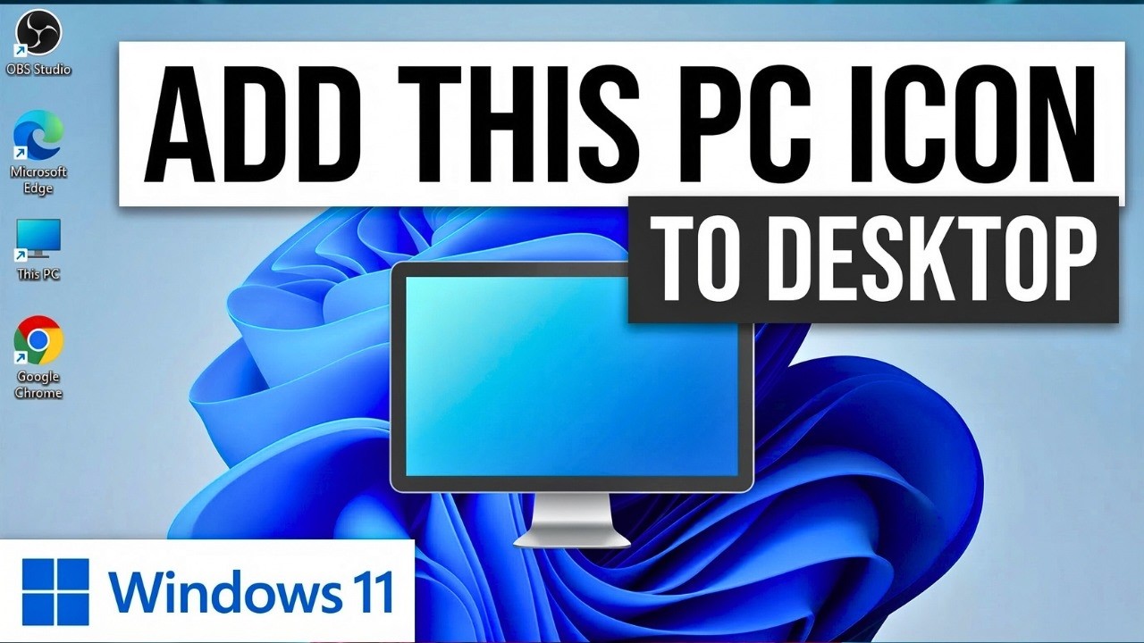 How to add This PC icon to your desktop on Windows 11. - YouTube
