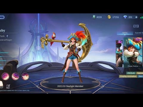 Entrance Animation of Ruby, Pirate Parrot October Starlight Skin ...