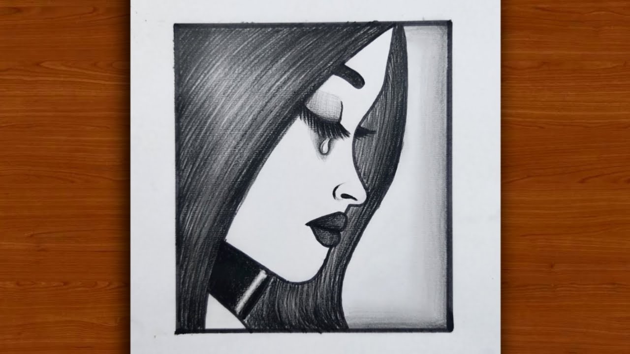 How to draw a Sad Girl - Step by Step | Pencil Sketch tutorial ...