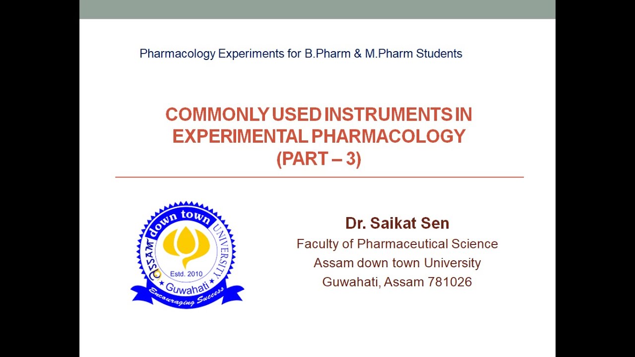COMMONLY USED INSTRUMENTS IN EXPERIMENTAL PHARMACOLOGY (Part 3) - YouTube