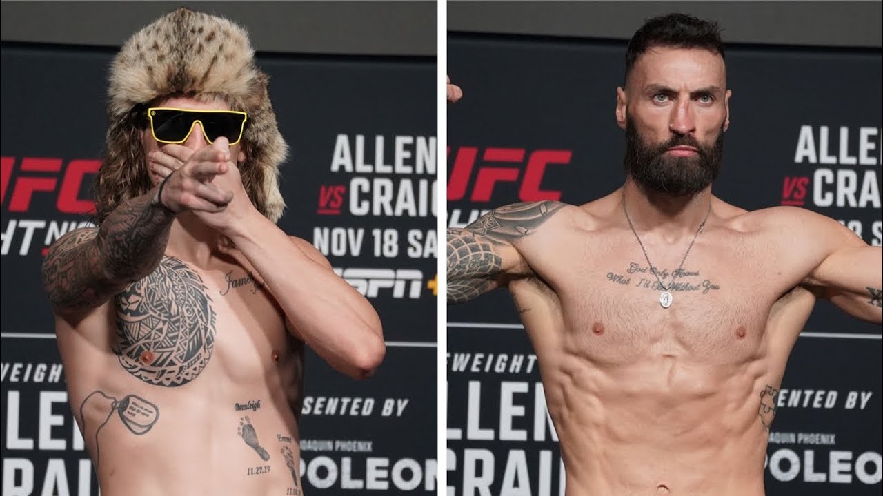 UFC Vegas 82 Official Weigh-Ins: Allen vs Craig - YouTube