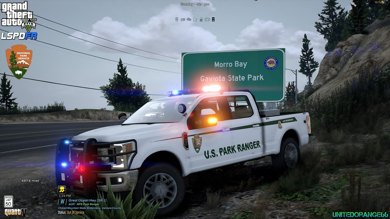 GTA V - LSPDFR 0.4.9🚔 - NPS - Park Ranger Patrol - Ford F-250 | Active ...