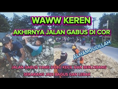 Waww keren‼️akhirnya jalan gabus di cor, jalan yg dulu kecil berlobang ...