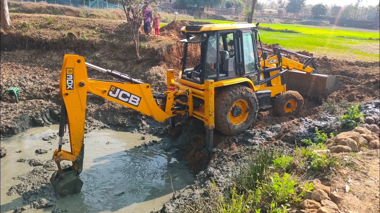 JCB 3DX Working Real Video River 🌲 JCB 3DX Backhoes Loader Working ...