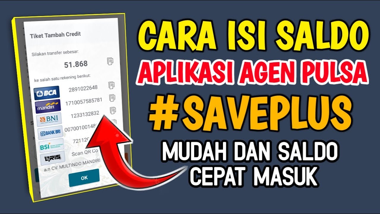 Cara Isi Saldo di Aplikasi Saveplus | Agen Pulsa Termurah - YouTube