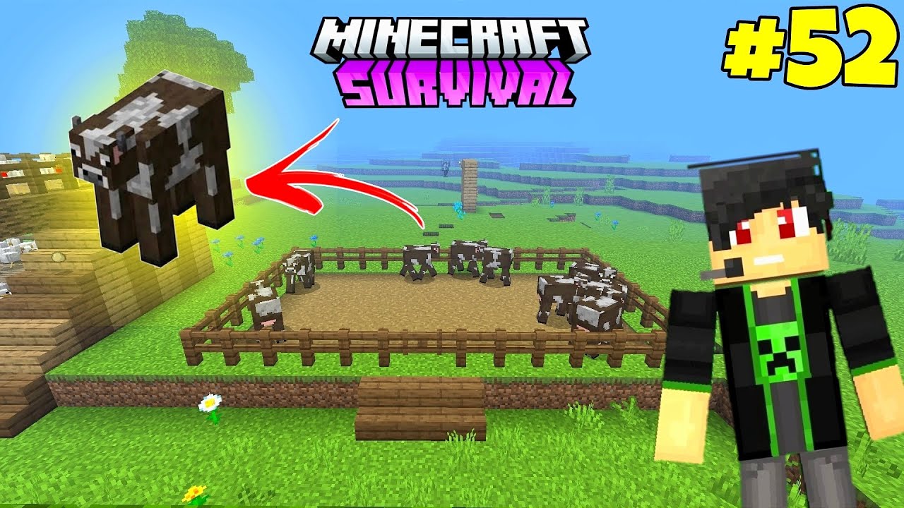 MINECRAFT COW UNLIMITED CHICKEN FARM #52 | MINECRAFT SURVIVAL SERIES ...