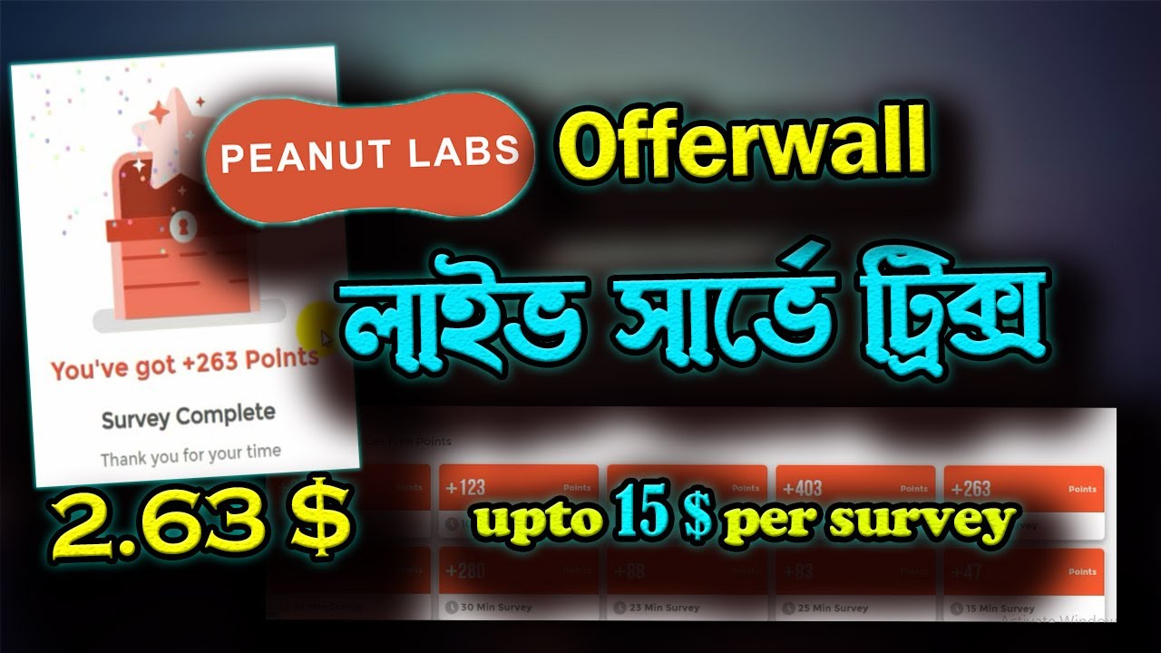 peanut labs live survey work 2021 live survey work bangla offerwall Peanut Labs Survey লাইভ ...