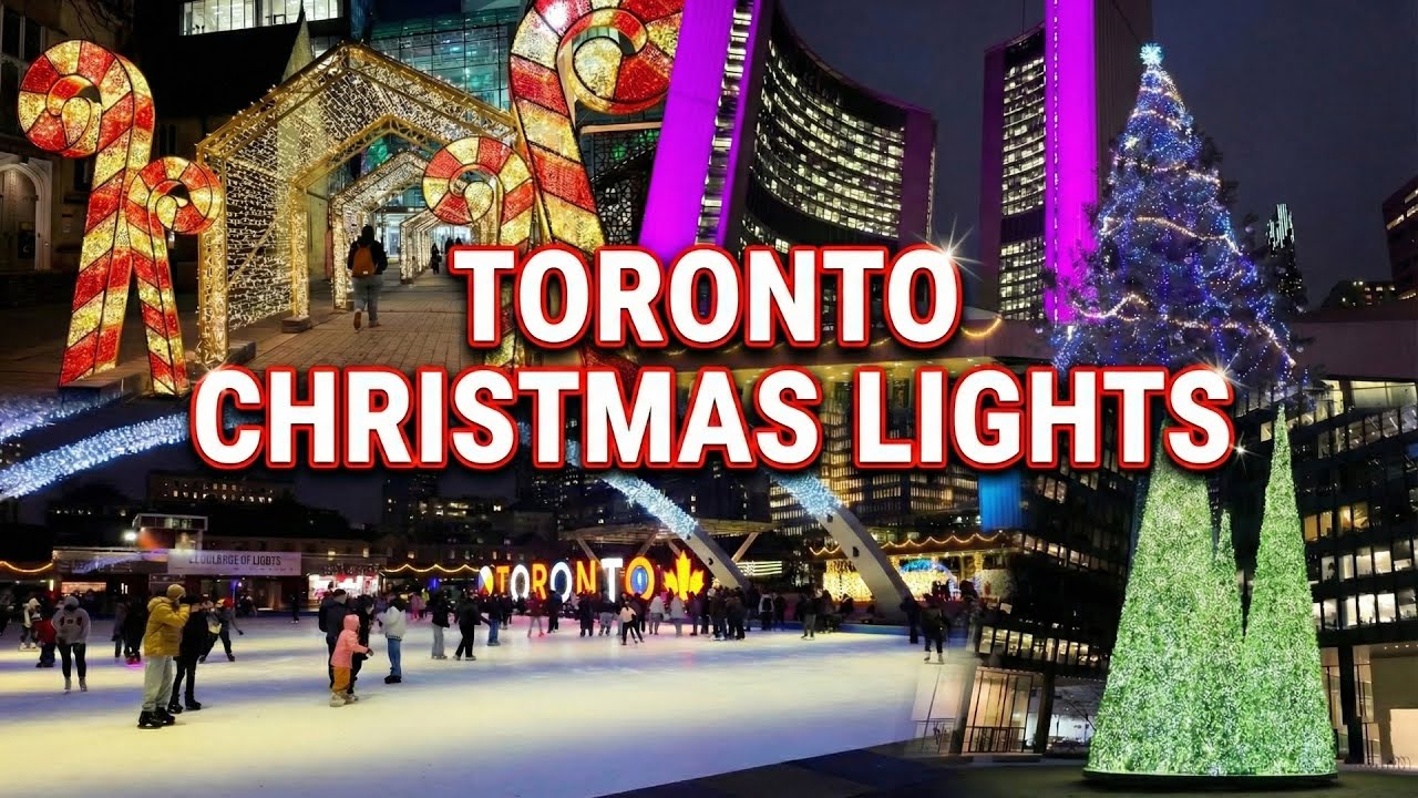 Toronto Christmas Lights Downtown Friday Night Walk (Dec 2025) - YouTube