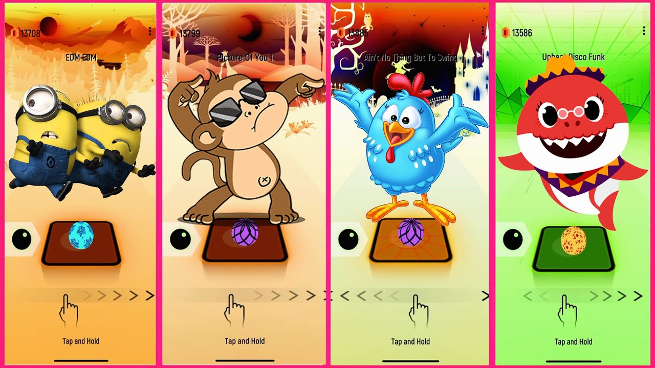 Minions - Baby Shark - Chicken Song - Dance Monkey - Tiles Hop EDM Rush ...