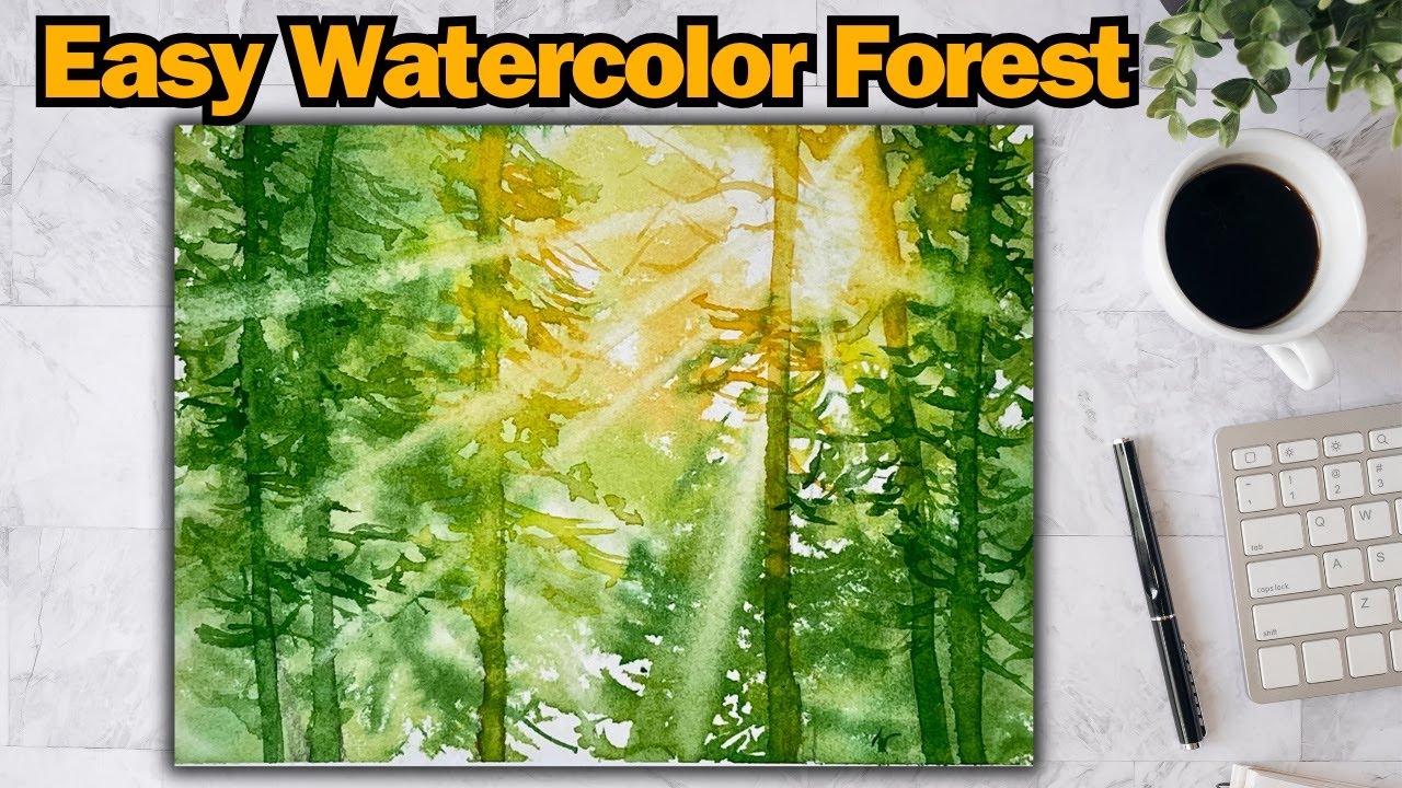 This Watercolor Backlit Forest Technique Is SO Awesome! - YouTube