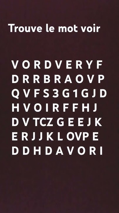 Trouve le mot voir - YouTube