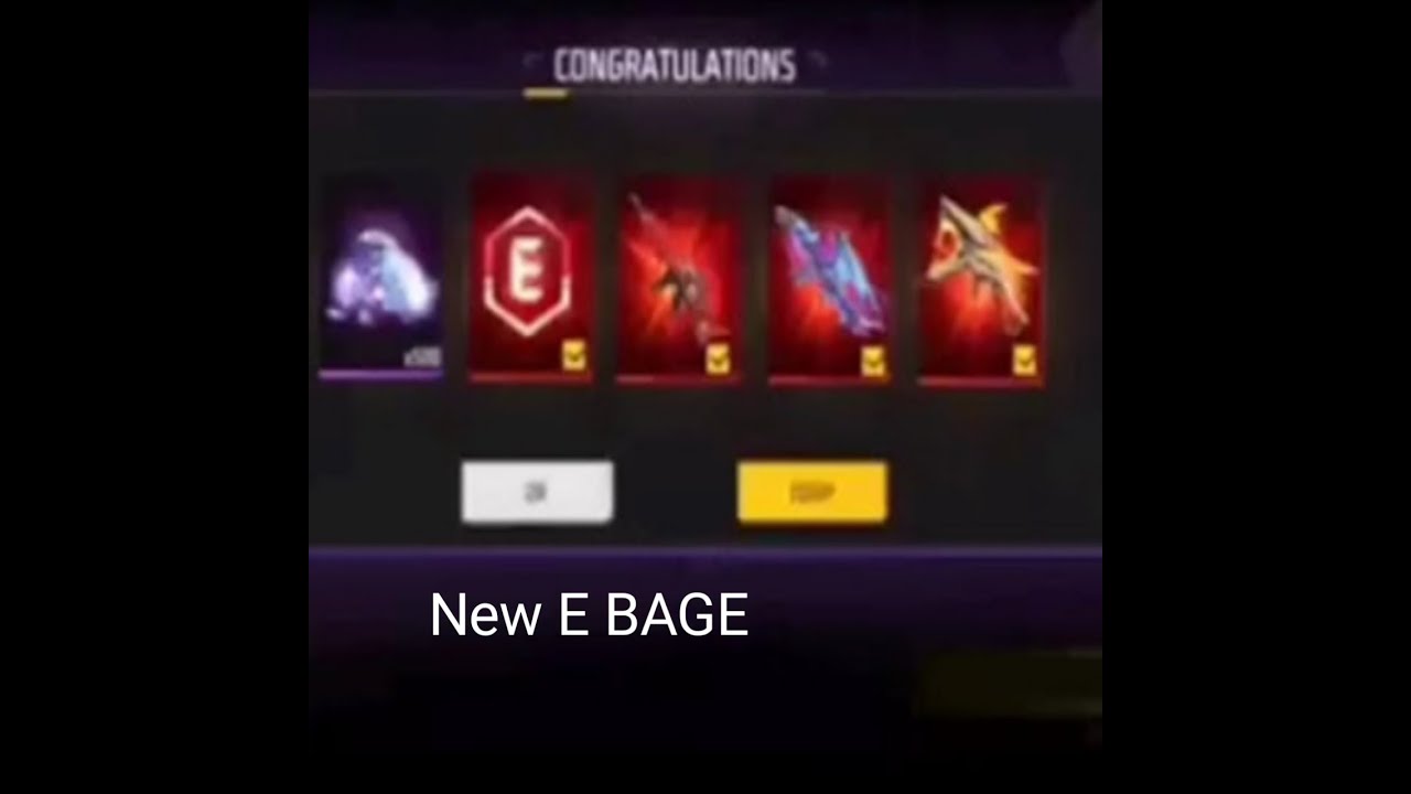 Free fire mein new E BAGE - YouTube