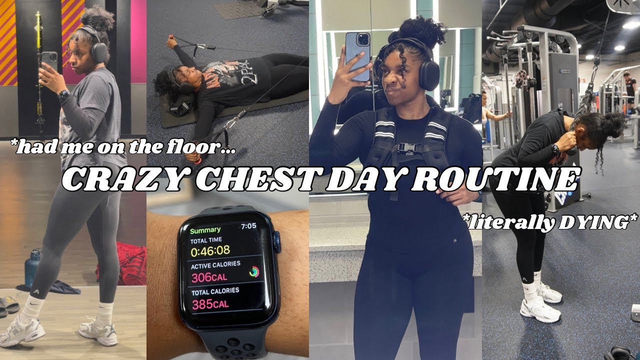 FITNESS VLOG| *CRAZY* chest day routine , abs and more .. I’m in pain ...