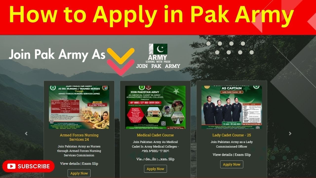 How to Apply in Pak Army for Medical Cadit, Nursing or Lady Cadet ...