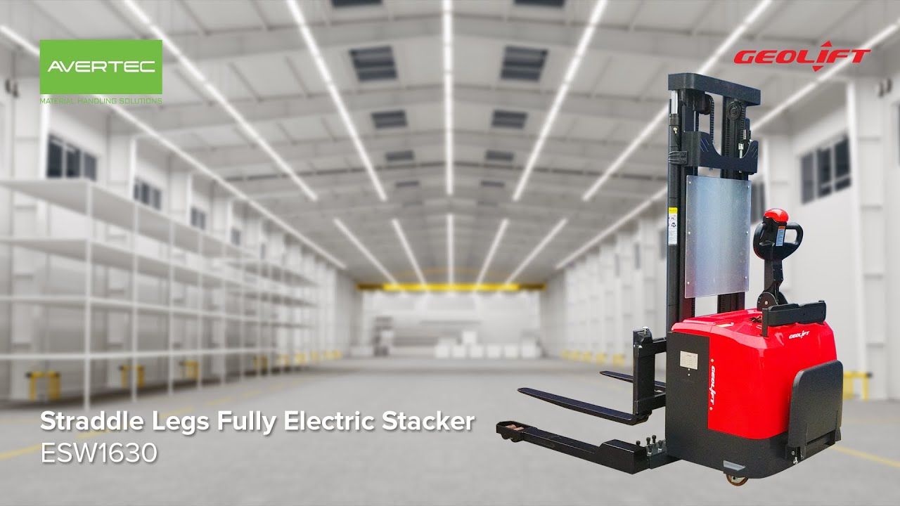 Straddle Legs Fully Electric Stacker ESW1630 - YouTube