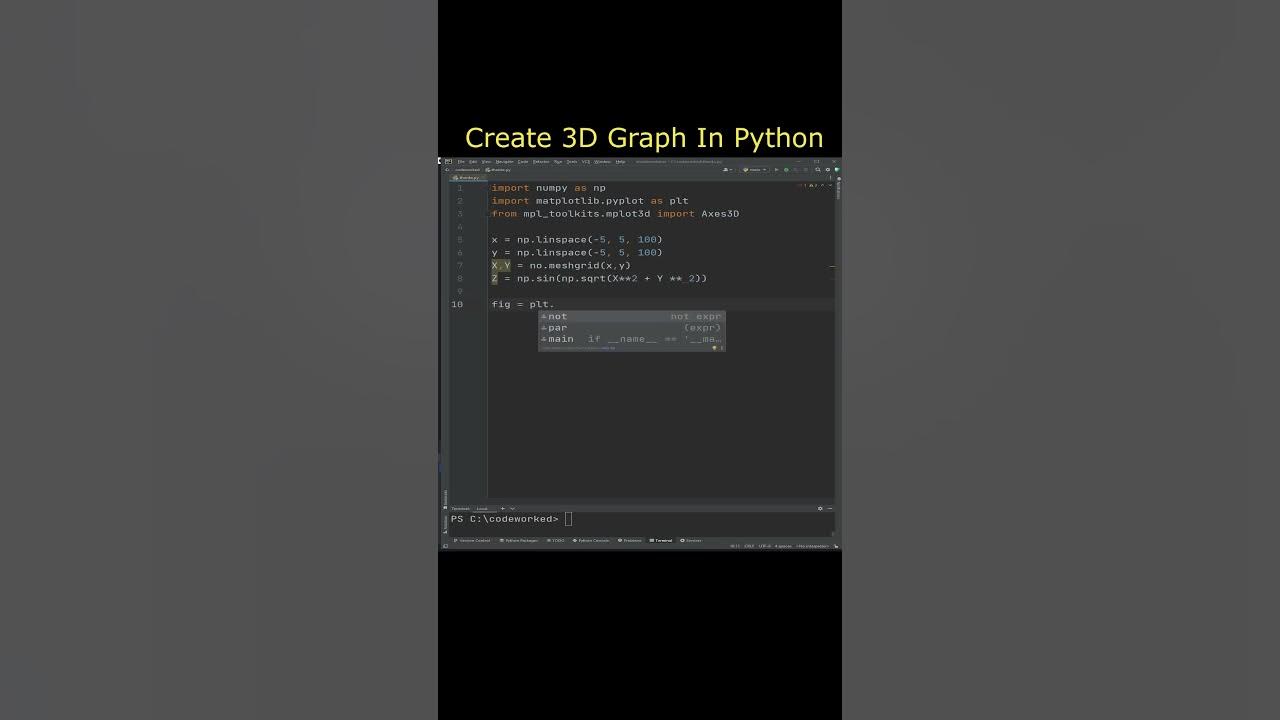 Create 3D Graph In Python #pythonprogramming #pythontutorial #coding - YouTube