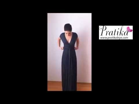 36 farklı şekilde giyilebilen elbise