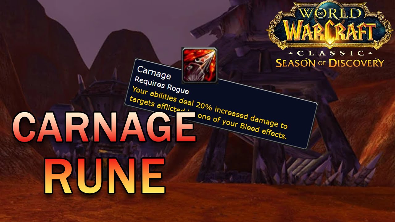 How to Get Carnage - BEST DPS Rogue Bracer Rune - Sod Phase 3 WoW ...