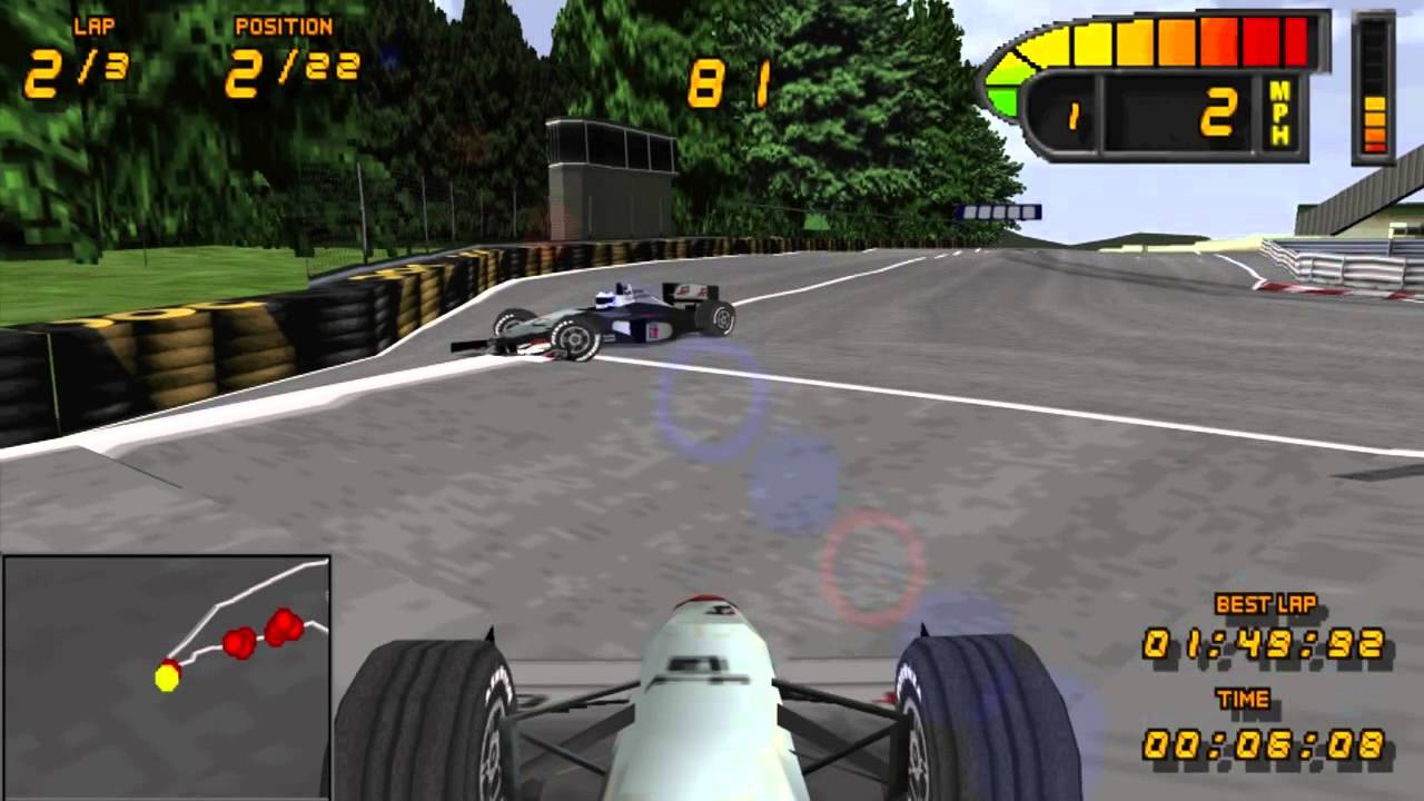 F1 '98 (PS1) walkthrough - Belgium - YouTube