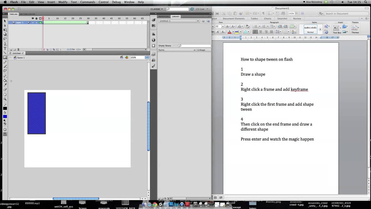 How to shape tween in flash - YouTube