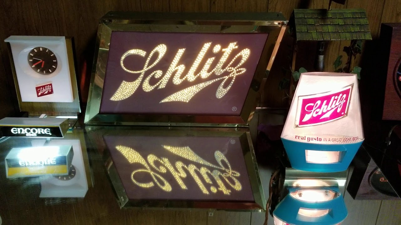 Schlitz beer sign motion bubbling fiber optic bar signs for sale - YouTube