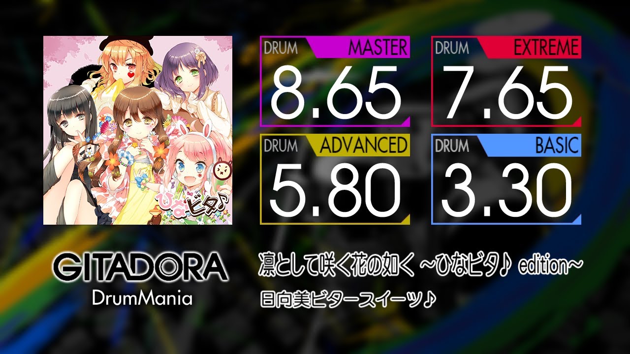 【GITADORA】 凛として咲く花の如く ～ひなビタ♪ edition～ (MASTER ~ BASIC) Drum - YouTube