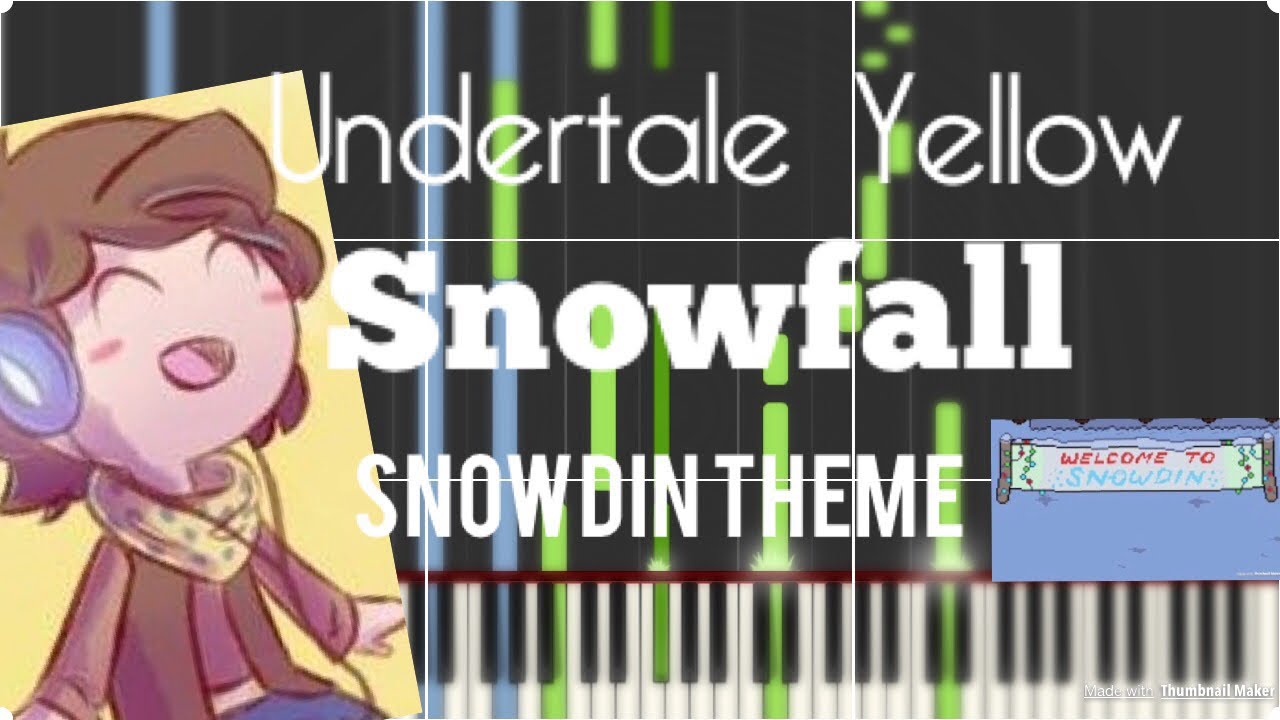 Undertale Yellow | Snowfall | Snowdin Theme | Synthesia piano tutorial ...