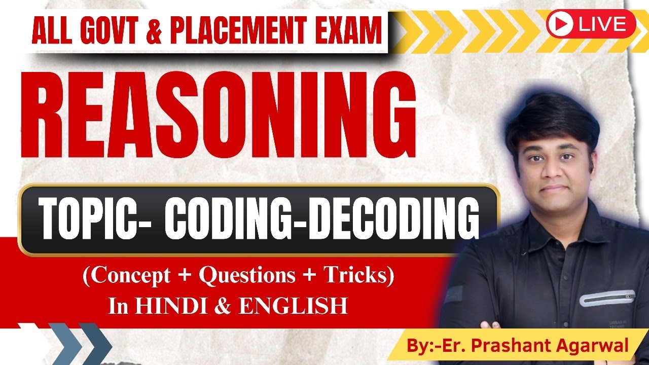 Day 1 Coding Decoding Reasoning Tricks All Govt Placement Exams By Prashant Sir
