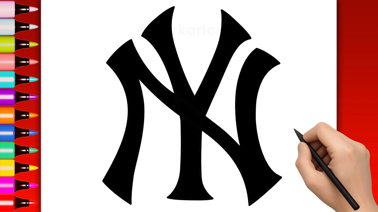 HOW TO DRAW NEW YORK YANKEES LOGO! Easy Step by Step - YouTube