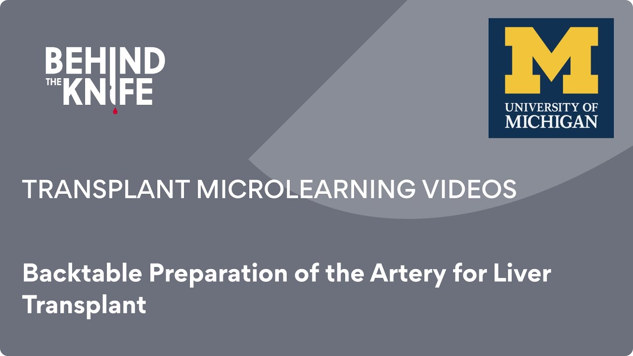 Backtable Preparation of the Artery for Liver Transplant - YouTube