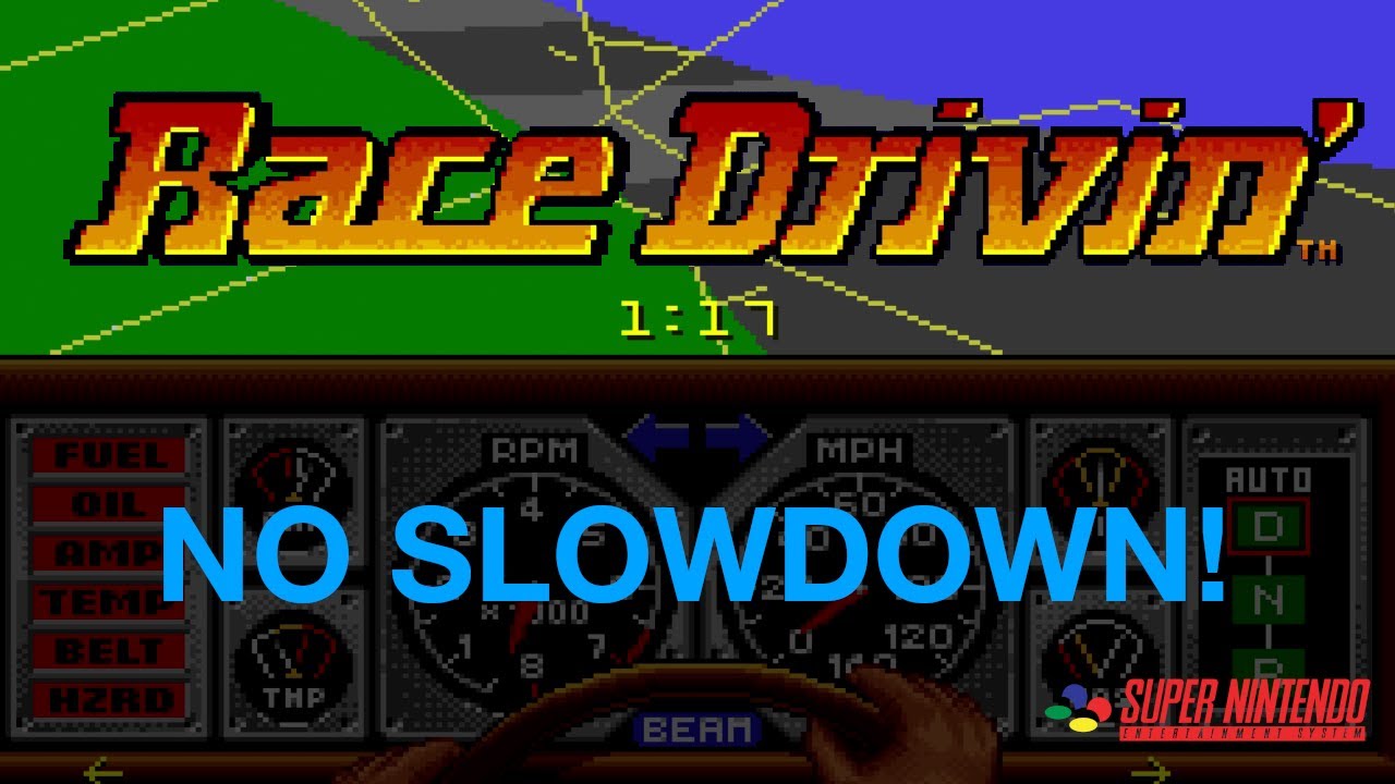 Race Drivin' SNES with no slowdown hack (SA-1) 1080p 60fps - YouTube