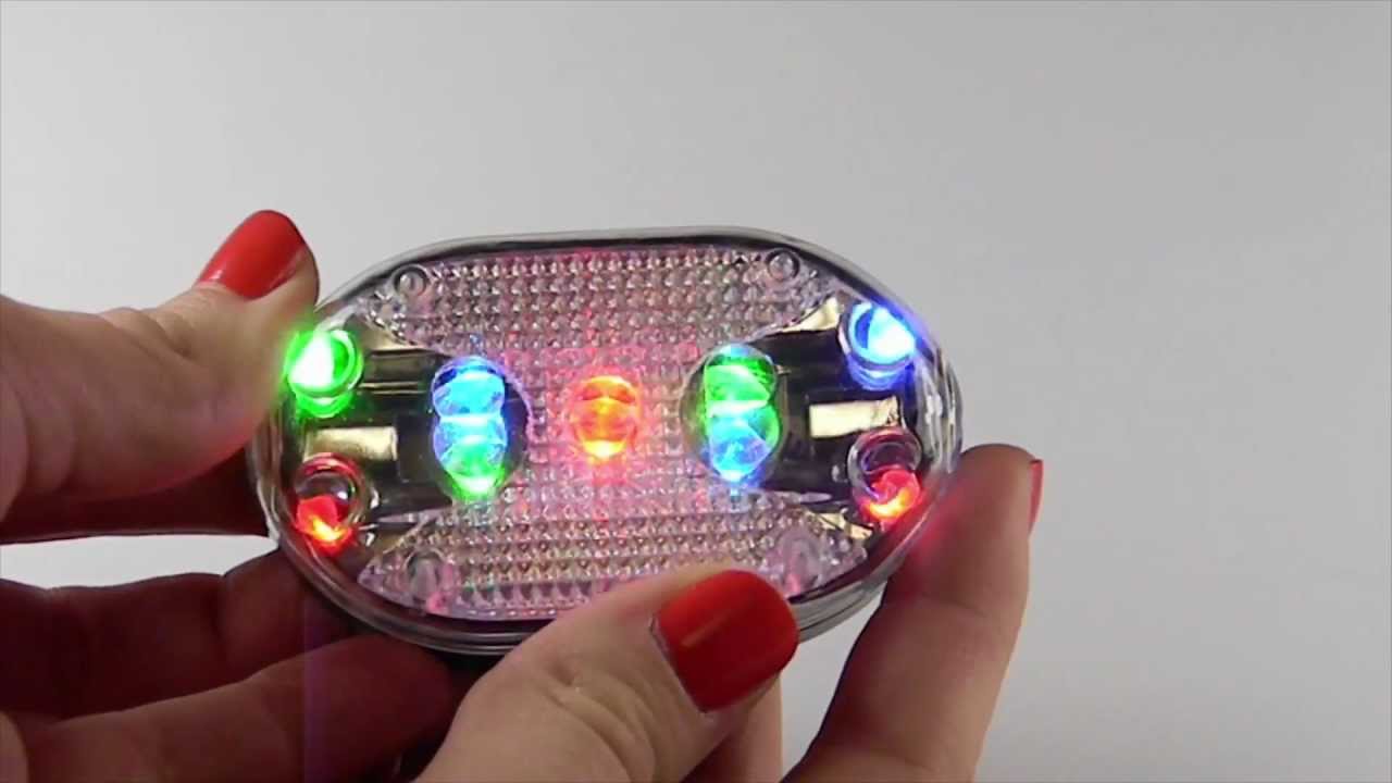 Bicycle Safety Light with 9 Multi Color LEDs, Multi Function-Demo - YouTube