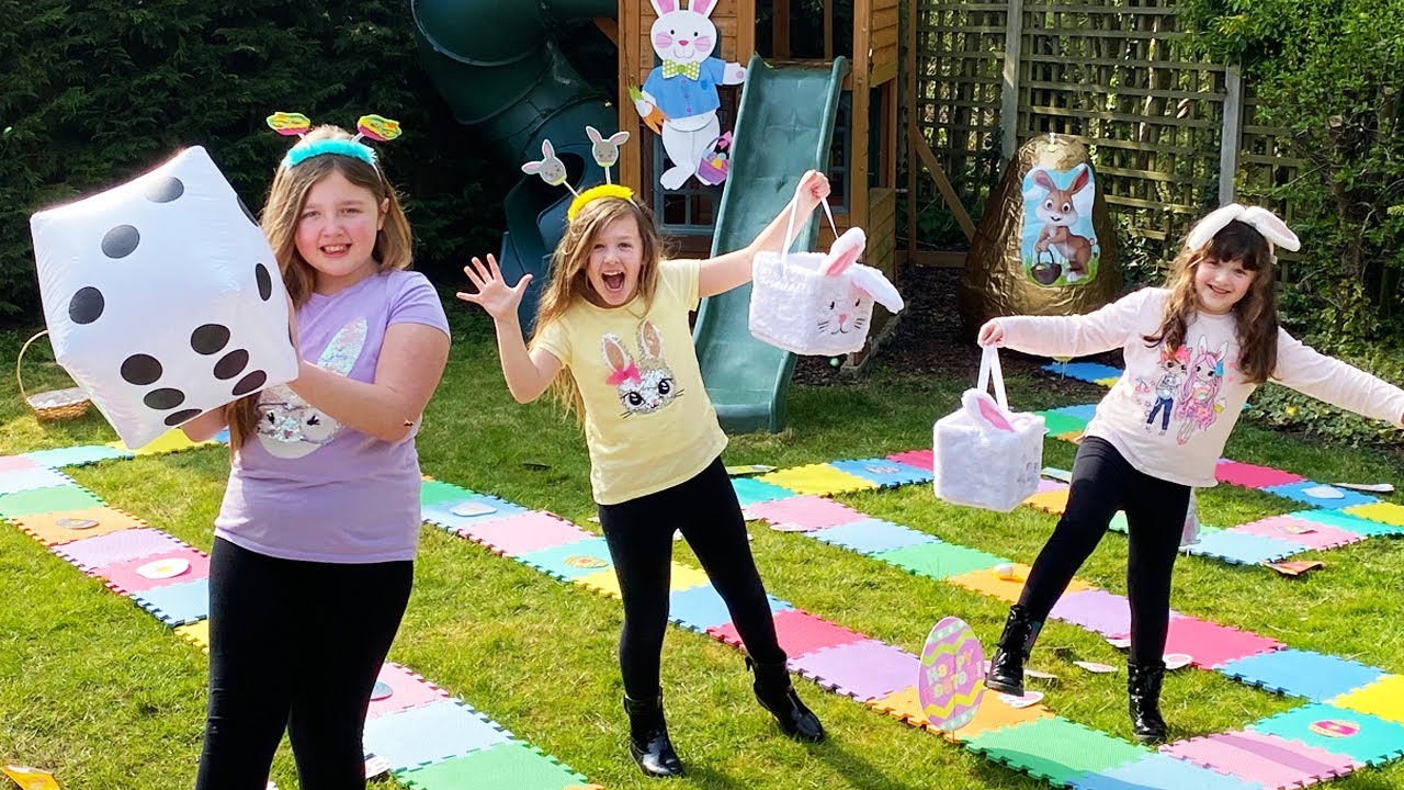Easter Egg Hunt 2020 | Giant Board Game Fun with Fun Family Three - YouTube