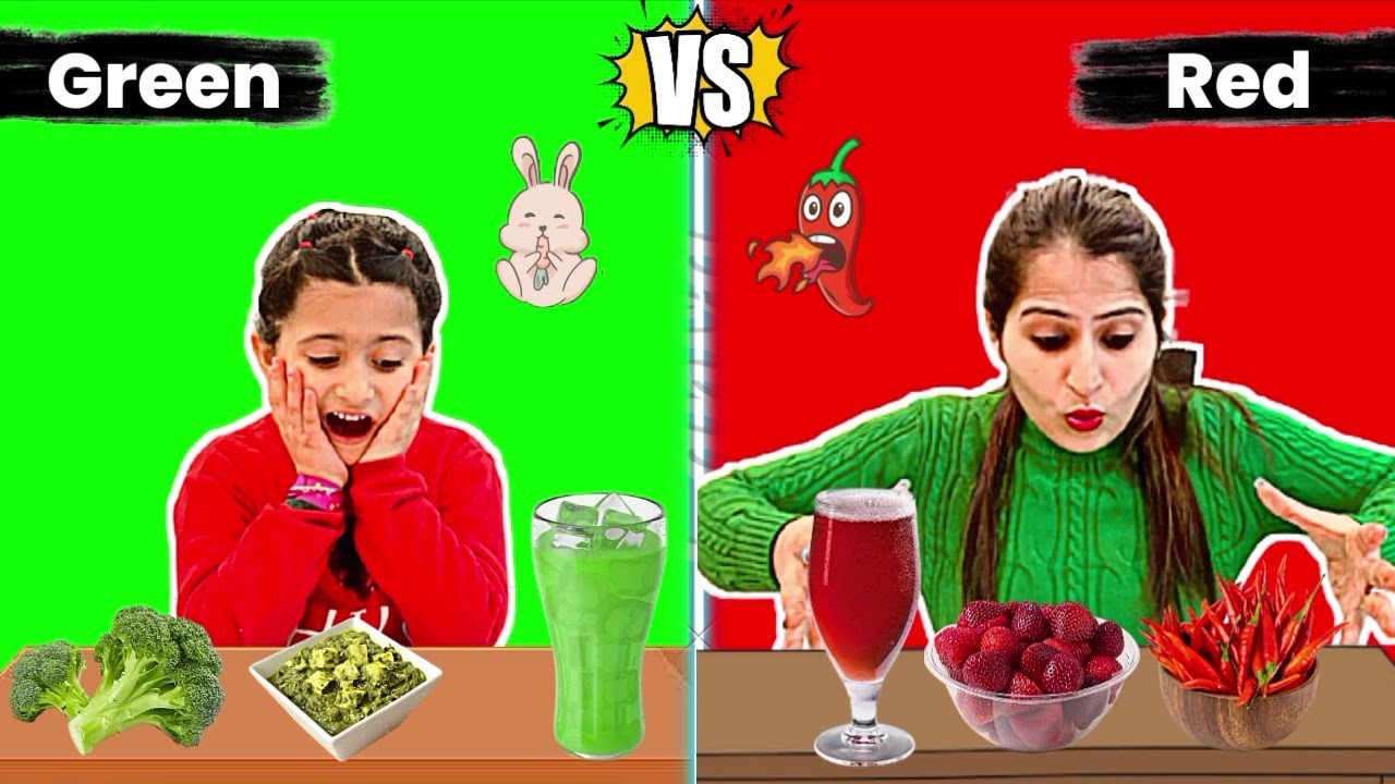 Red Vs Green Food Challenge | | Epic Food Eating Competition | Food ...