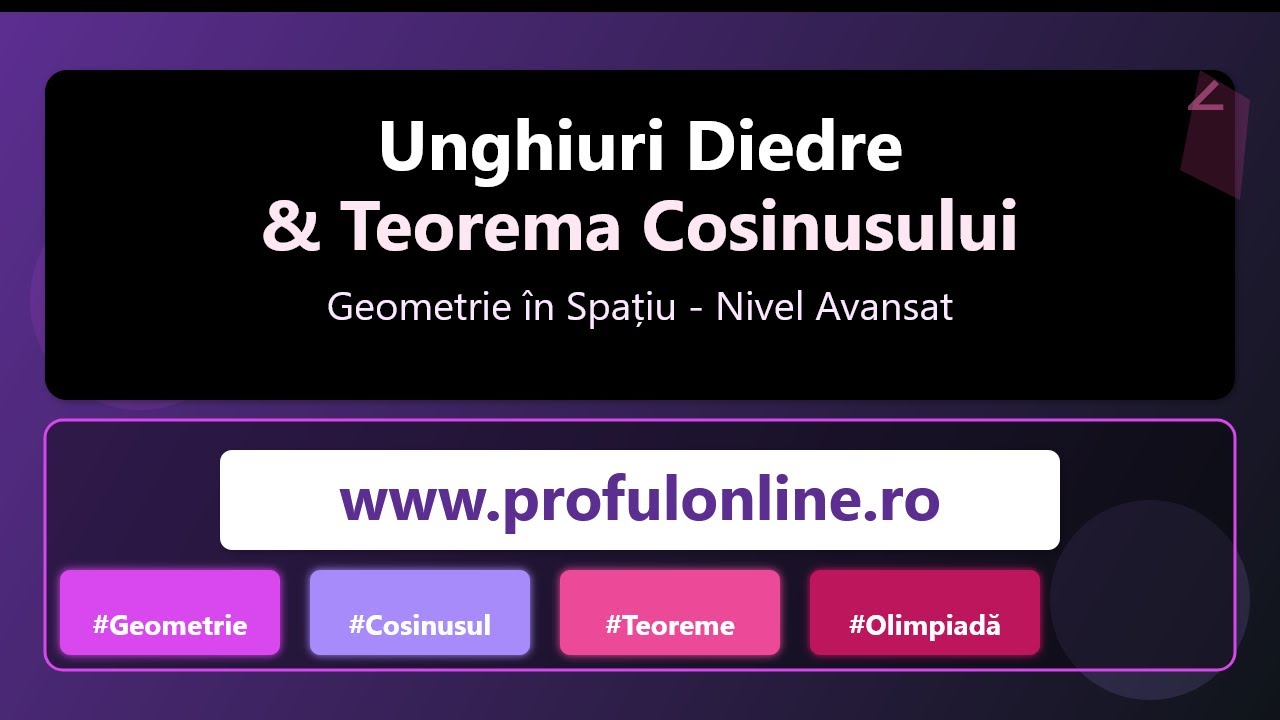 Unghiuri Diedre și Teorema Cosinusului - Geometrie în Spațiu Explicată ...