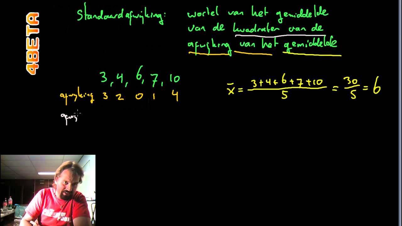 Wiskunde Standaardafwijking handmatig berekenen - YouTube