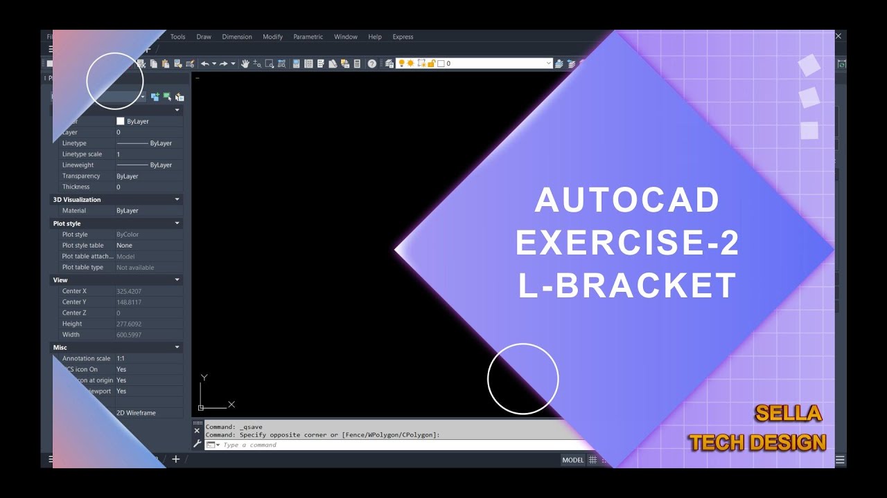 CAD TUTORIAL || AUTOCAD || EXERCISE-2 || L-BRACKET - YouTube