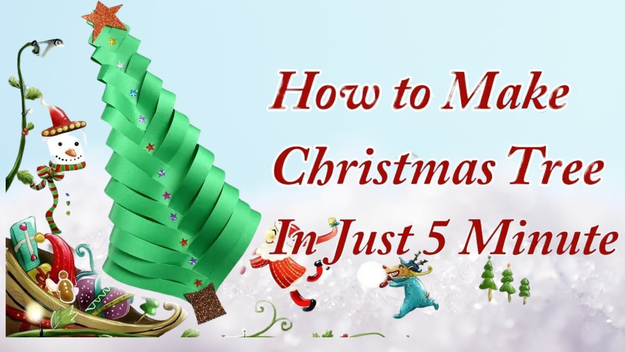 DIY Paper Christmas Tree & Decorations Tutorial, 5 Minutes Craft - YouTube