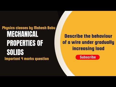 Describe the behaviour of wire under gradually increasing load - YouTube