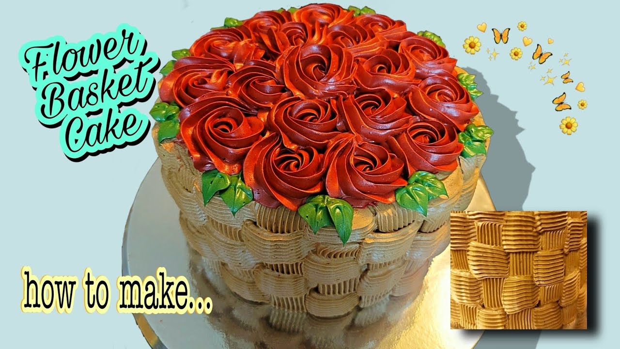 how to make flower basket cake | simple basket cake design | Adventures ...