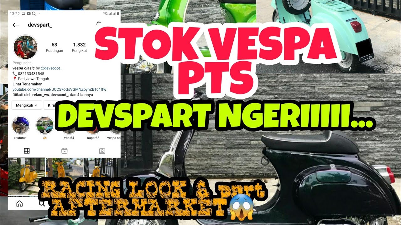 VESPA PTS RACING LOOK DEVSPART - YouTube