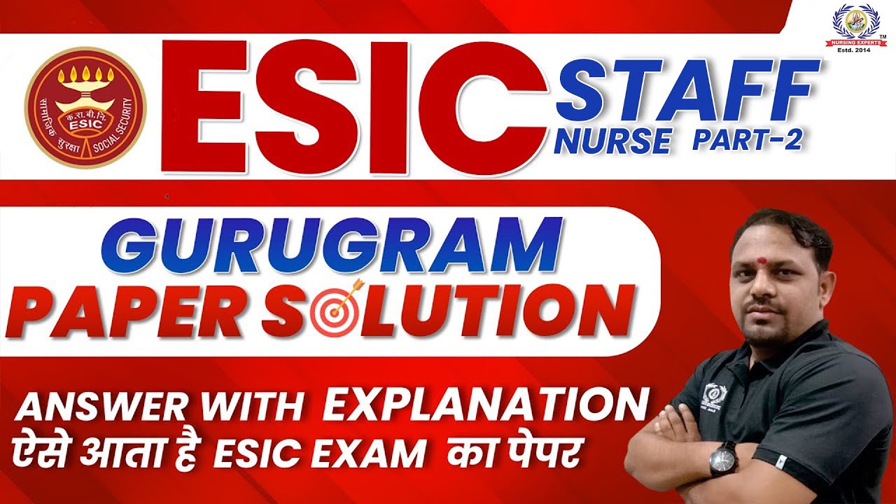 ESIC | ESIC Previous year Paper solutions | ESIC Gurugram | Part-2 ...