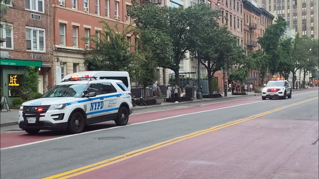 NYPD Ford Explorer (FPIU) units responding on Hudson St in Tribeca ...