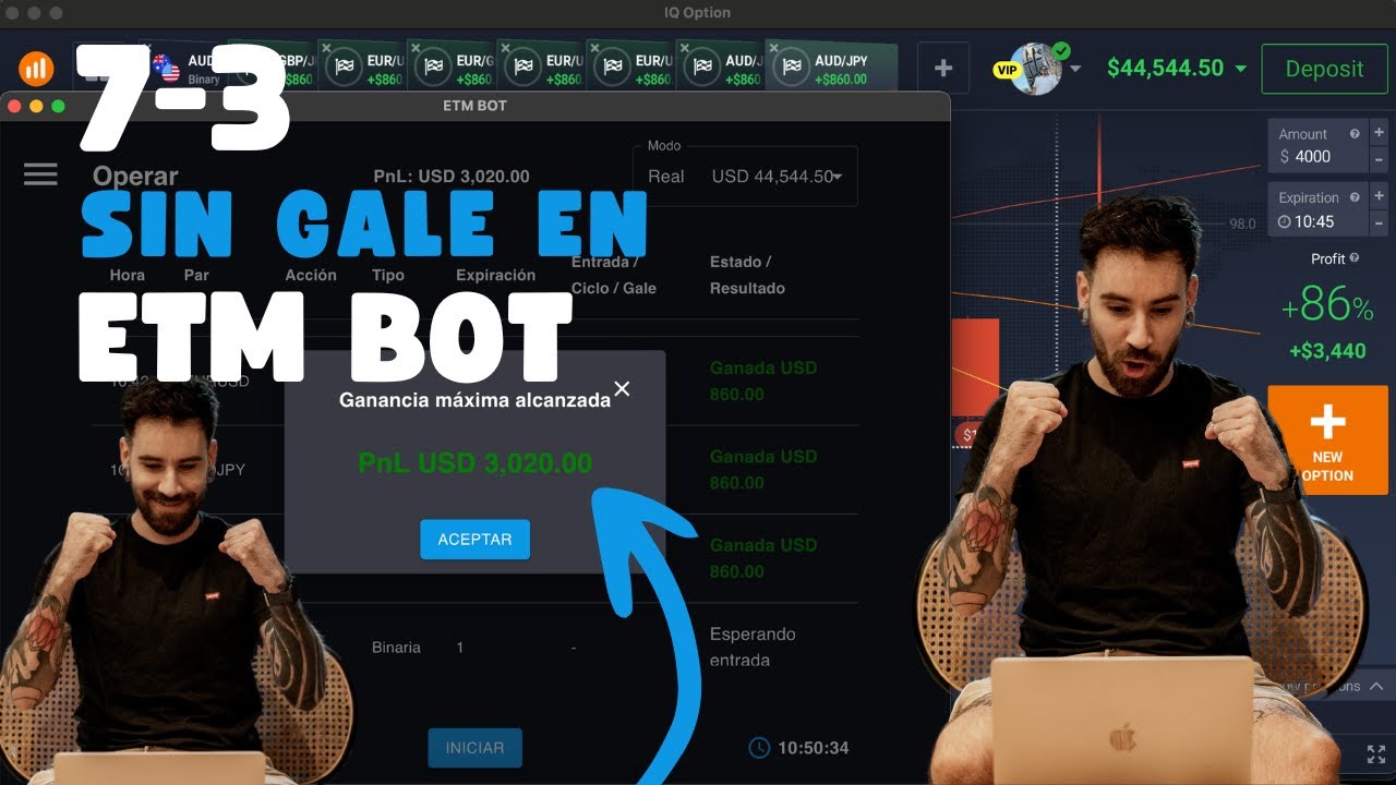 OPERACIONES SIN GALE (MARTINGALE) CON ETM BOT, EL MEJOR BOT DE OPCIONES BINARIAS 🔥 - YouTube