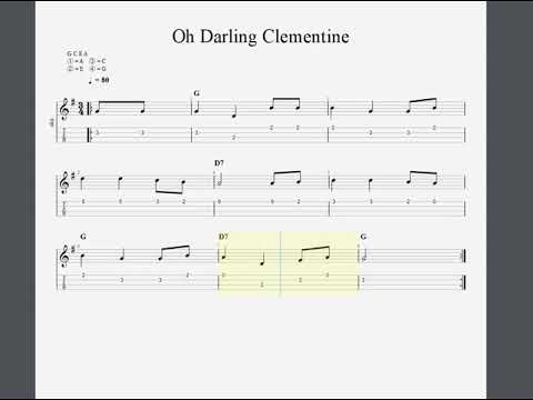 Oh darling clementine (Easy ukulele tutorial ) - Free tab - YouTube