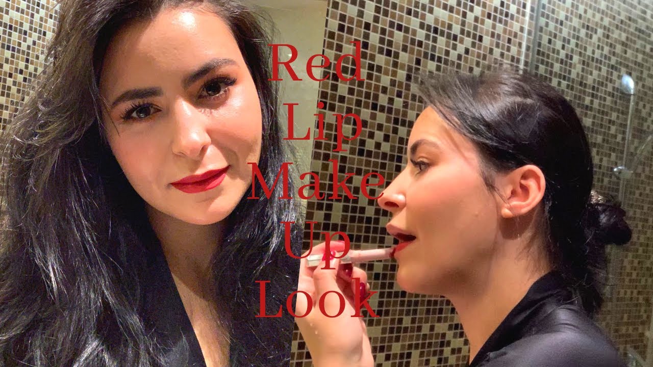 Red Lip MakeUp Look For Work| Emirates Cabin Crew Everyday Makeup Look ...