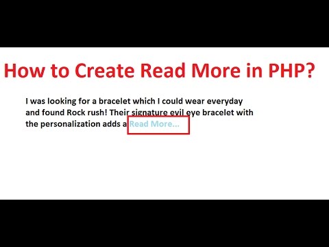 How to create Read More link in php - YouTube