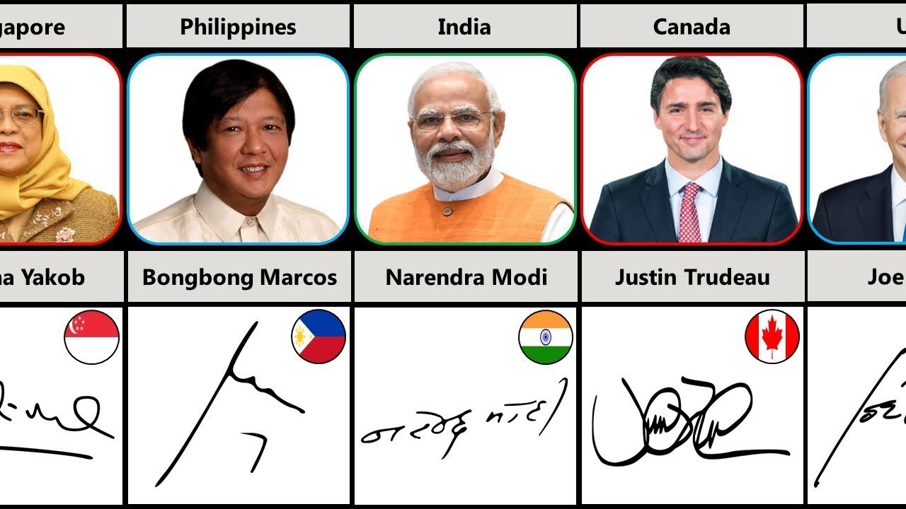 World Leaders Signature From Different Countries - YouTube