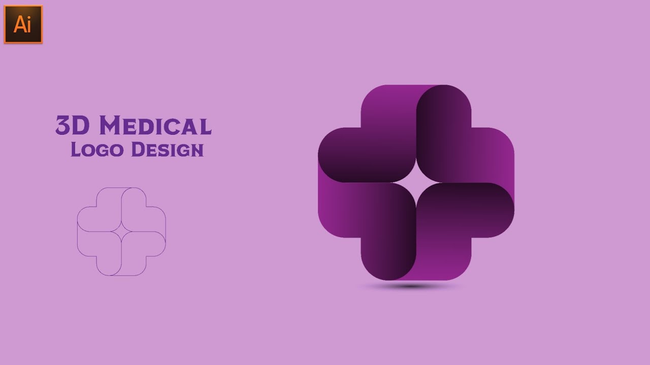 Professional 3D Medical Logo Design in illustrator - YouTube